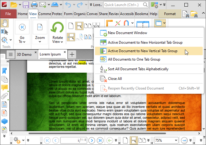 PDF-XChange Co Ltd :: Knowledge Base :: How do I view two documents at the same time in PDF ...